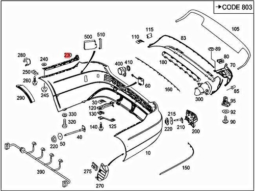 Genuine MERCEDES Between fender right andbumper Side stability ...