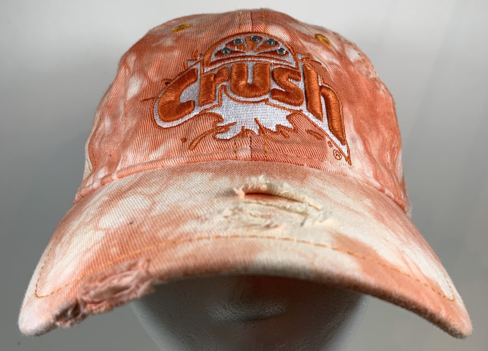 Orange Crush Cap Distressed Jeweled Tiedye Soda Drink Beach Ocean Hat ...