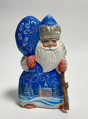 Handmade Santa Claus, Wooden Ded Moroz ,Carved Figurine Grandfather ...