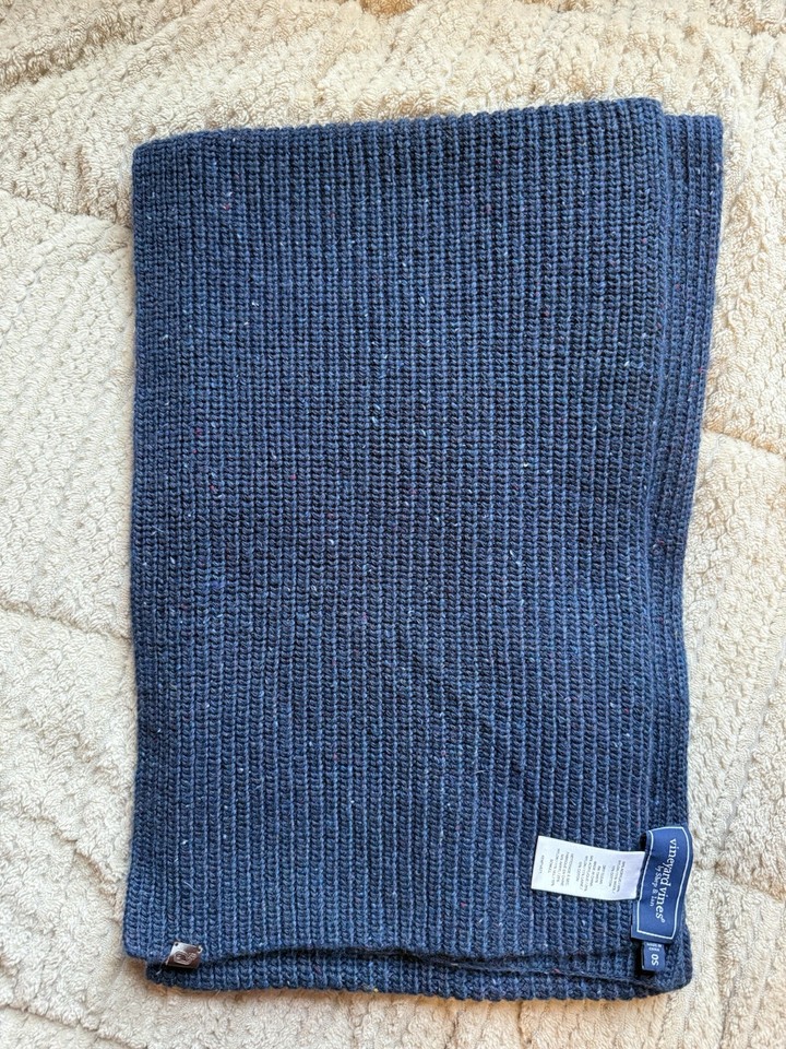 Vineyard Vines Rib Knit Beanie and Matching Scar Navy Blue Size OS | eBay