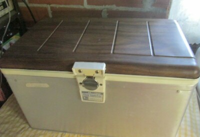 Vintage Retro Aluminum Poloron Thermaster Ice Cooler Chest 40 Qt Wood ...