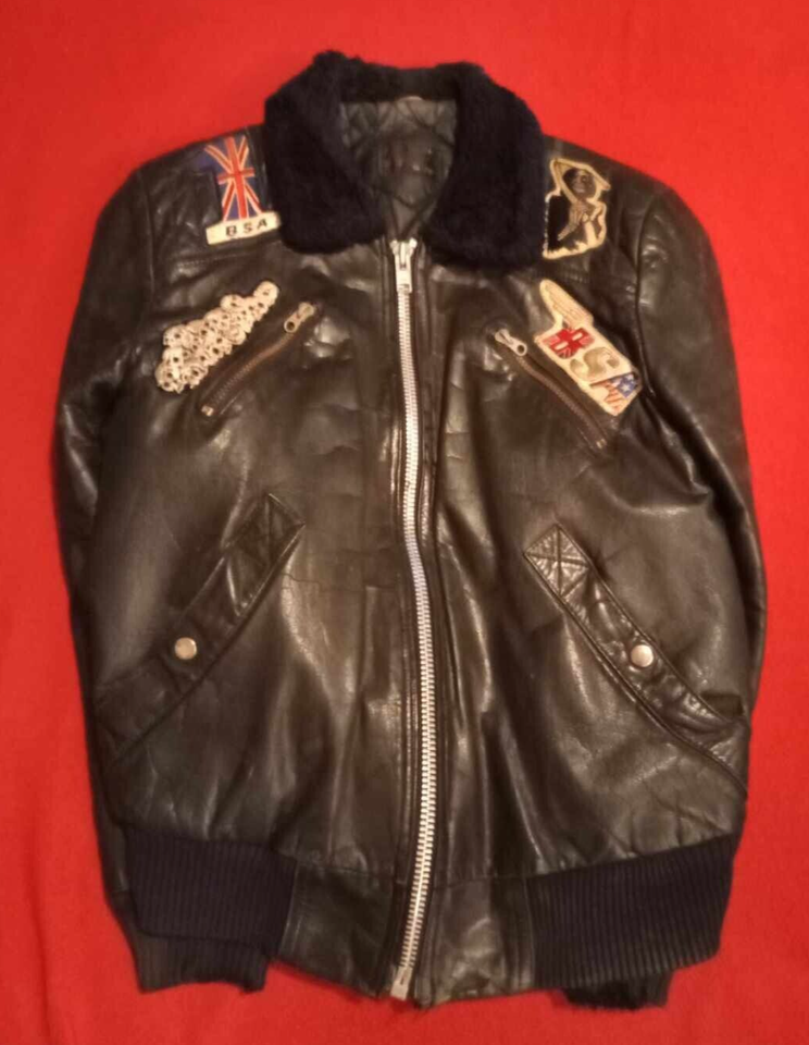 VINTAGE BSA LEATHER JACKET ESPRIT BY CAMPUS BLACK MOTORCYCLE JACKET | eBay