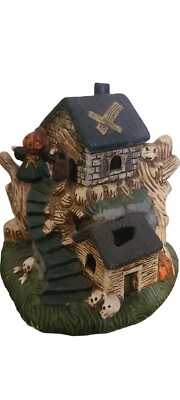 Pacific Rim Flicker Light Halloween Ceramic Haunted House Ghost Pumpkin ...