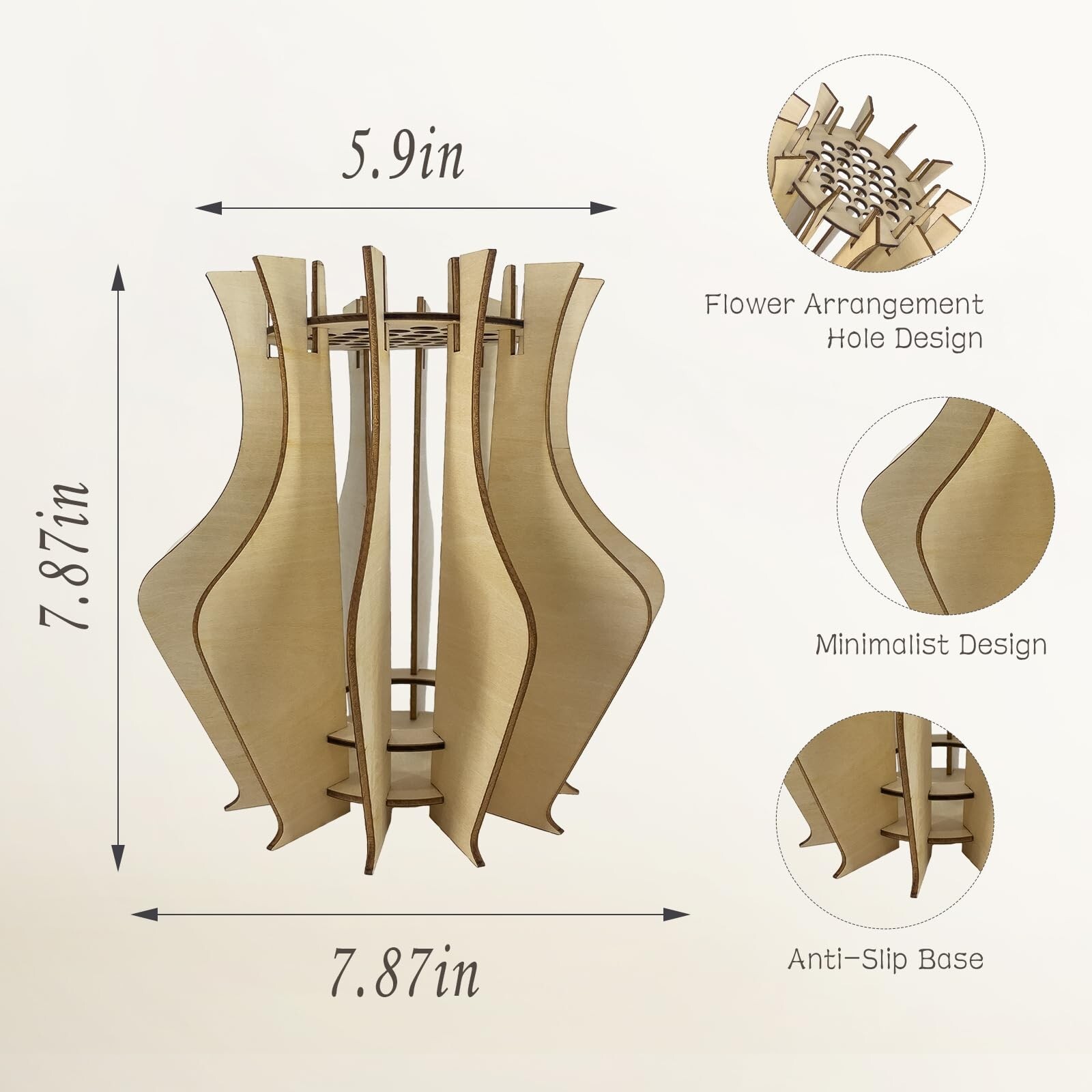 Wooden Building Block Flower Vase – DIY Assembly Vase for Displaying ...