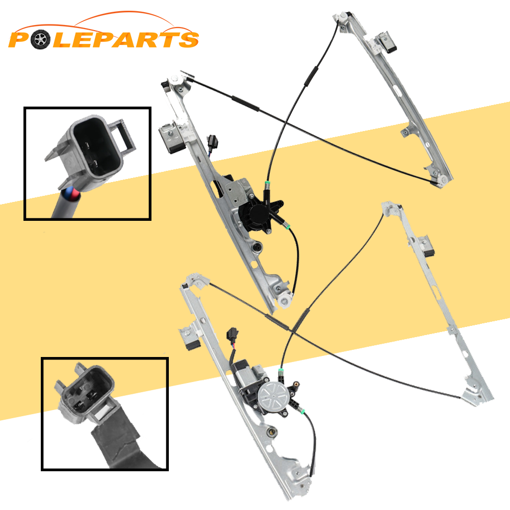 Pair Front LH+RH Window Regulators w/Motor For 2000-06 Cadillac Chevy ...