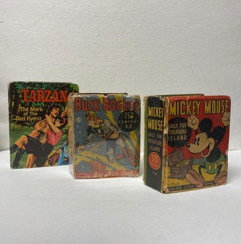 Lot of 3 Big Little Books, Mickey Mouse, Buck Rogers, Tarzan, Vintage ...