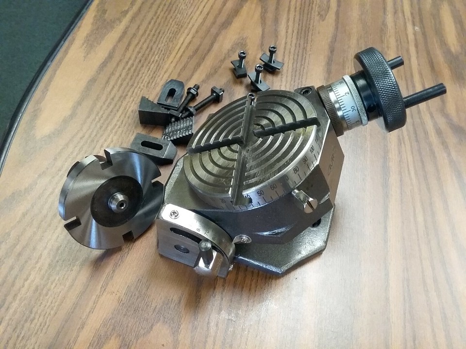 4" PRECISION TILTING ROTARY TABLE w. ER25 collet chuck adapter #TTSK ...