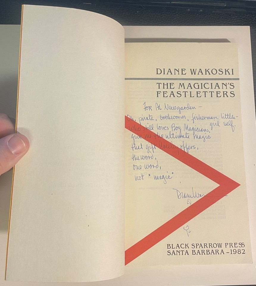 The Magician's Feastletters by Diane Wakoski (1982 Signed w/ poemTrade ...