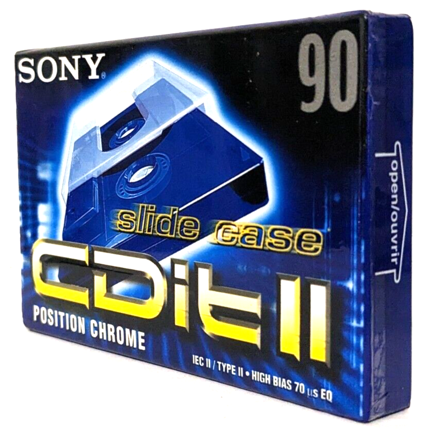 Sony CDit II 90 Mins 5 PACK - slide case Blank Chrome Audio Cassette ...