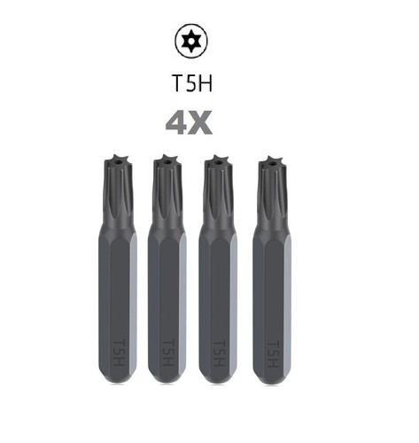 4PC T5 TR5 T5H TS5 Torx micro Bits 4mm Hex Screwdriver Bit Security ...