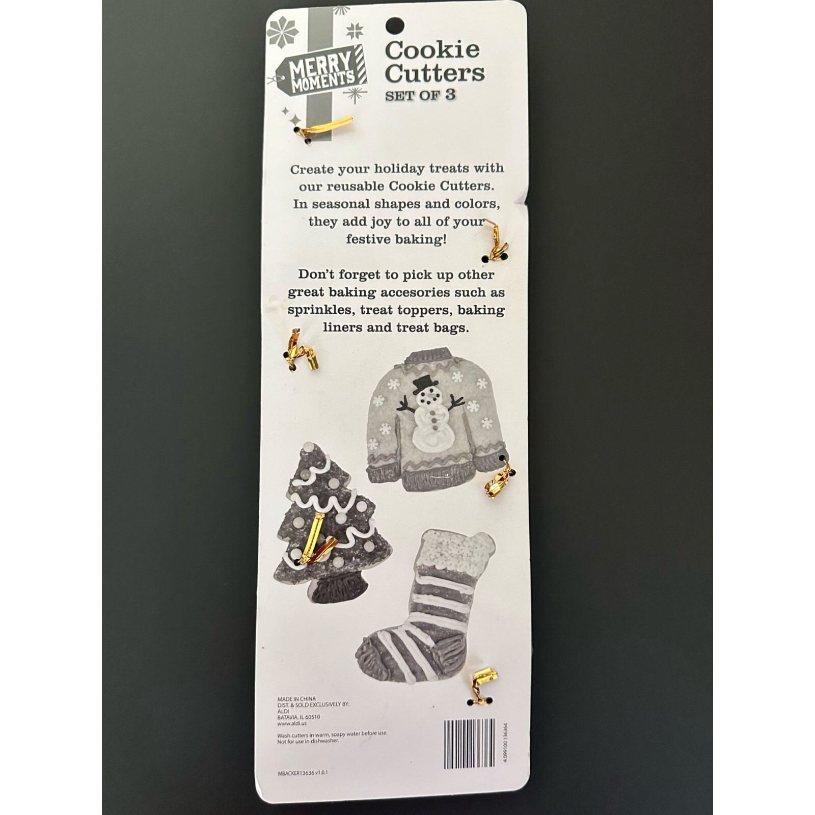 Aldi Merry Moments 3 Piece Christmas Cookie Cutters Tree Stocking ...
