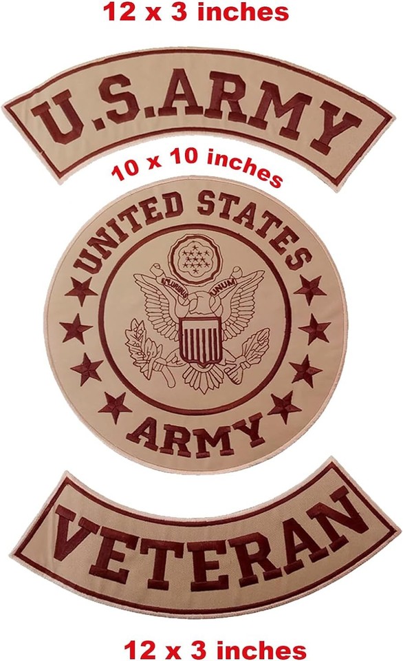 US Army Veteran Patches Set for Veterans Bikers Motorcycle Jacket or ...