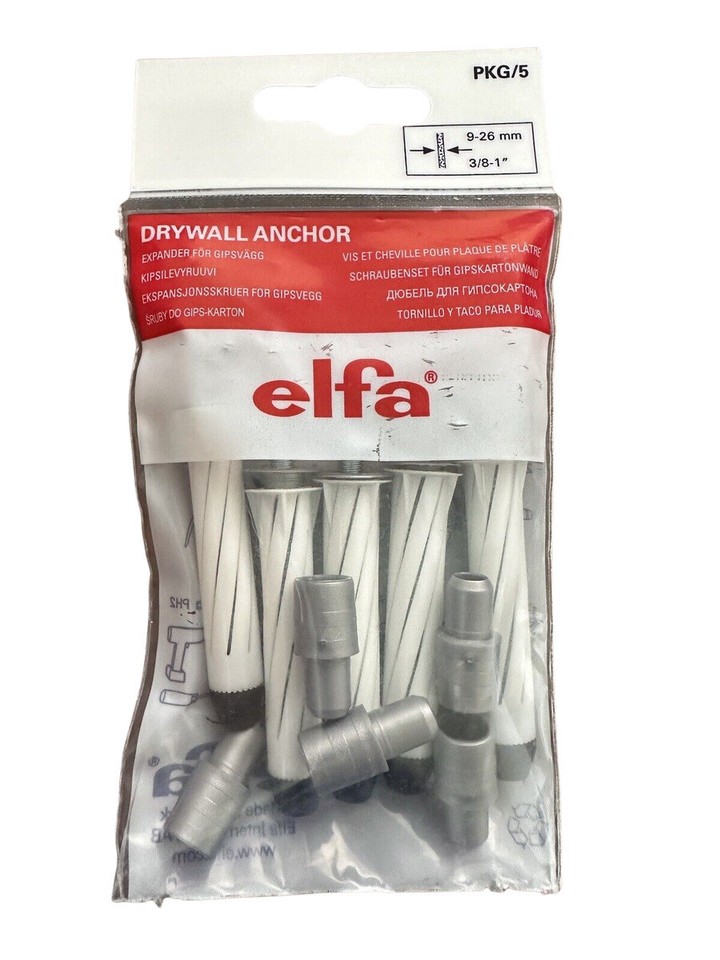 Elfa 10057116 Drywall Anchors Screws - White (5 Piece) for sale online | eBay