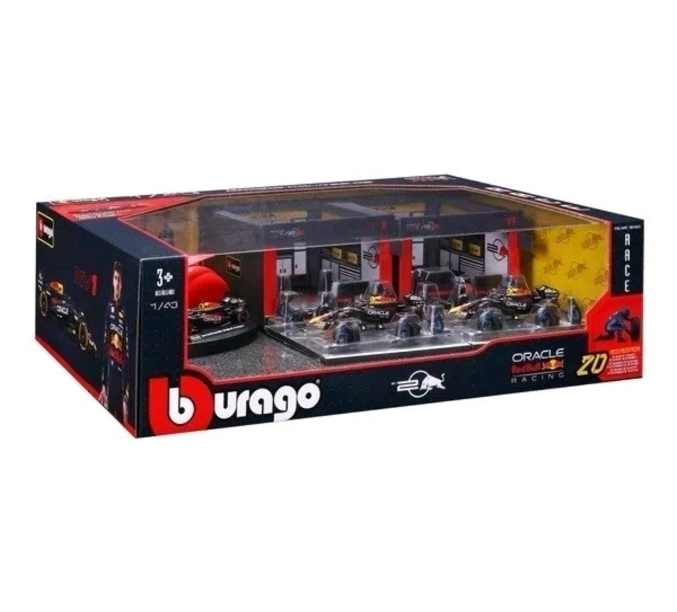 BBURAGO F1 FORMULA 1 RED BULL RACING PADDOCK 1 43 DIE CAST MODEL CARS ...