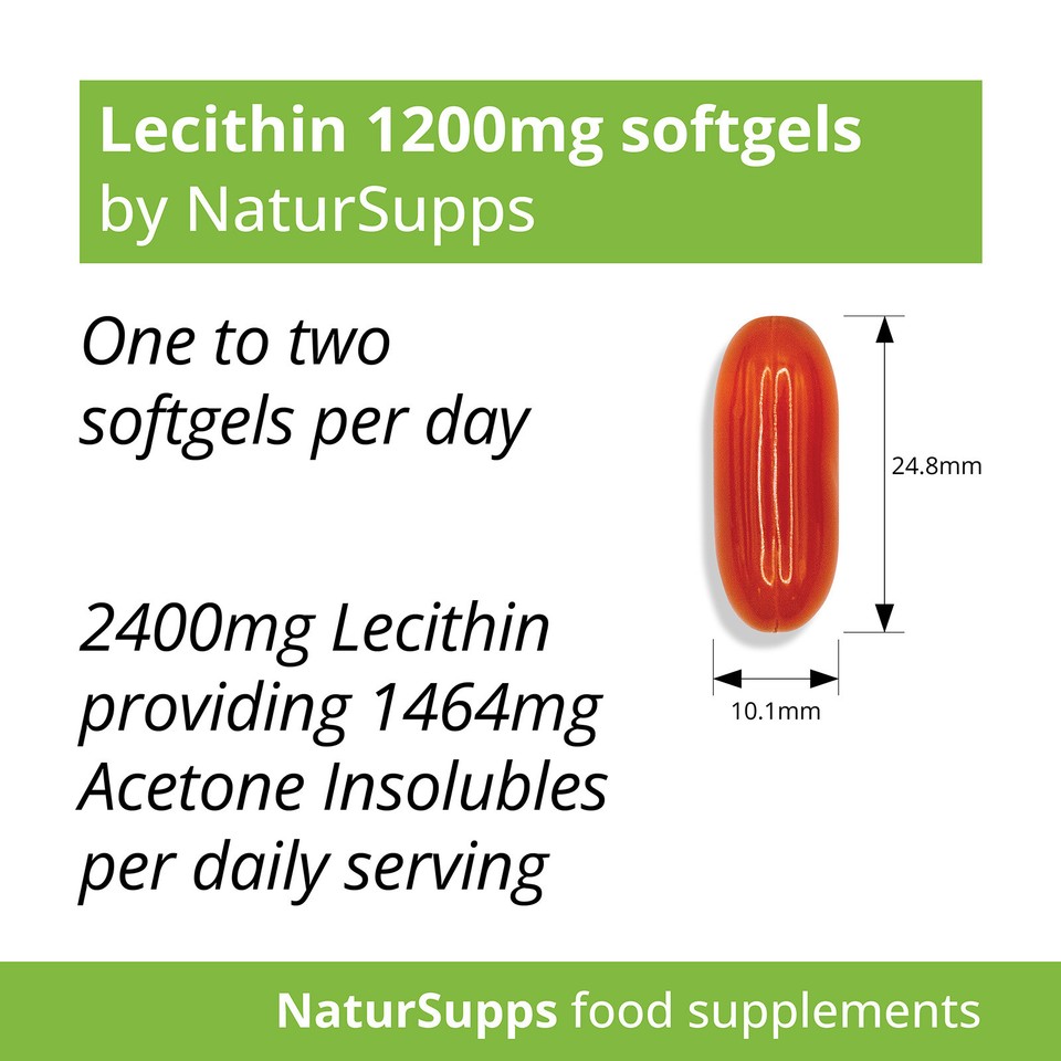 Lecithin 1200mg High Strength - 90 Capsules - GMO Free - NaturSupps ...