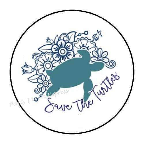 30 SAVE THE TURTLES ENVELOPE SEALS LABELS STICKERS PARTY FAVORS 1.5 ...