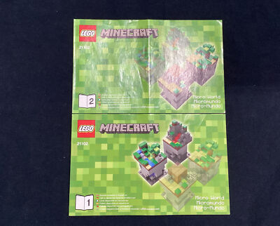 Lego Minecraft 21102 Micro World Instruction Manuals 1 & 2 Booklets ...
