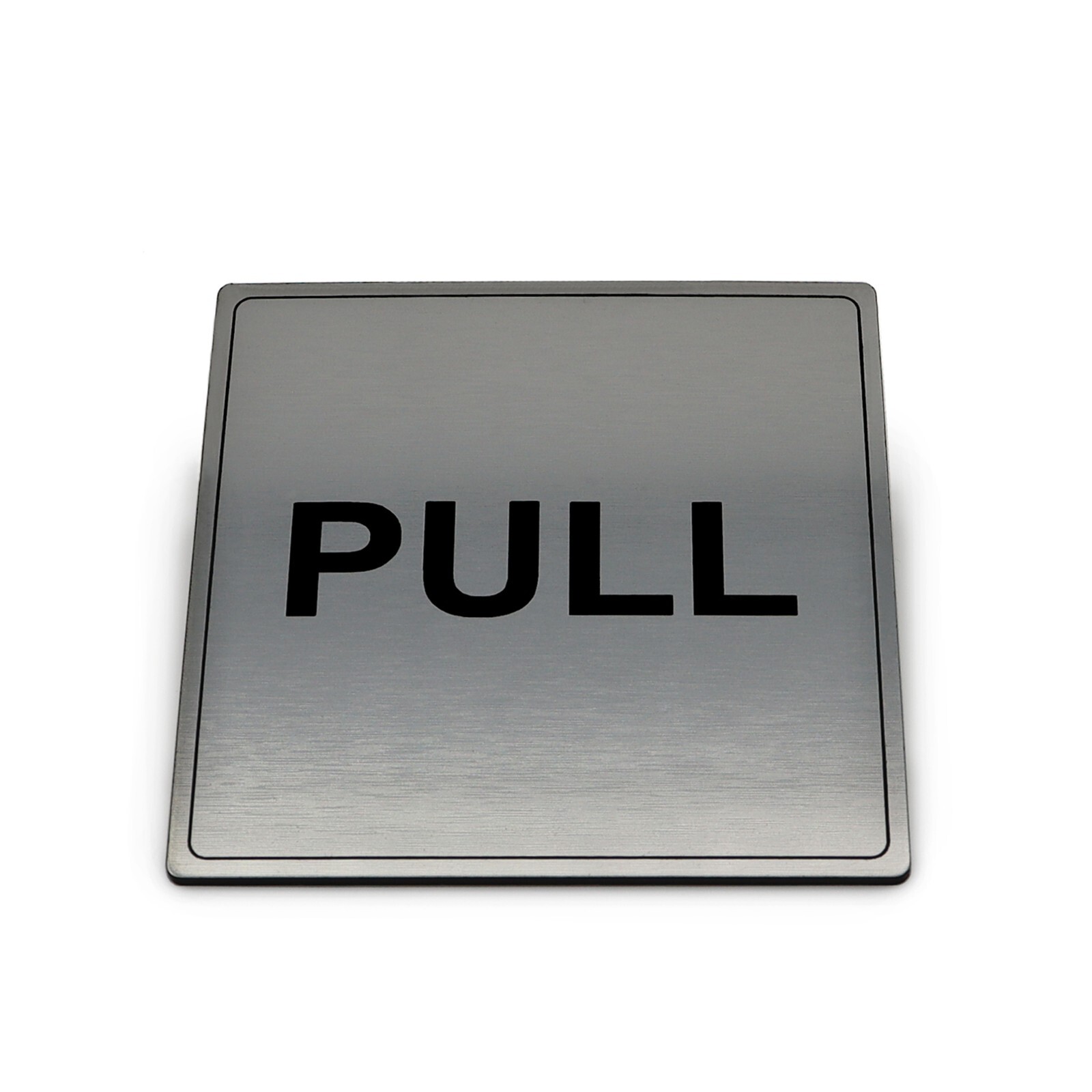 Pull Square Door Sign Silver Acrylic Signage Door Marker Plaque With ...
