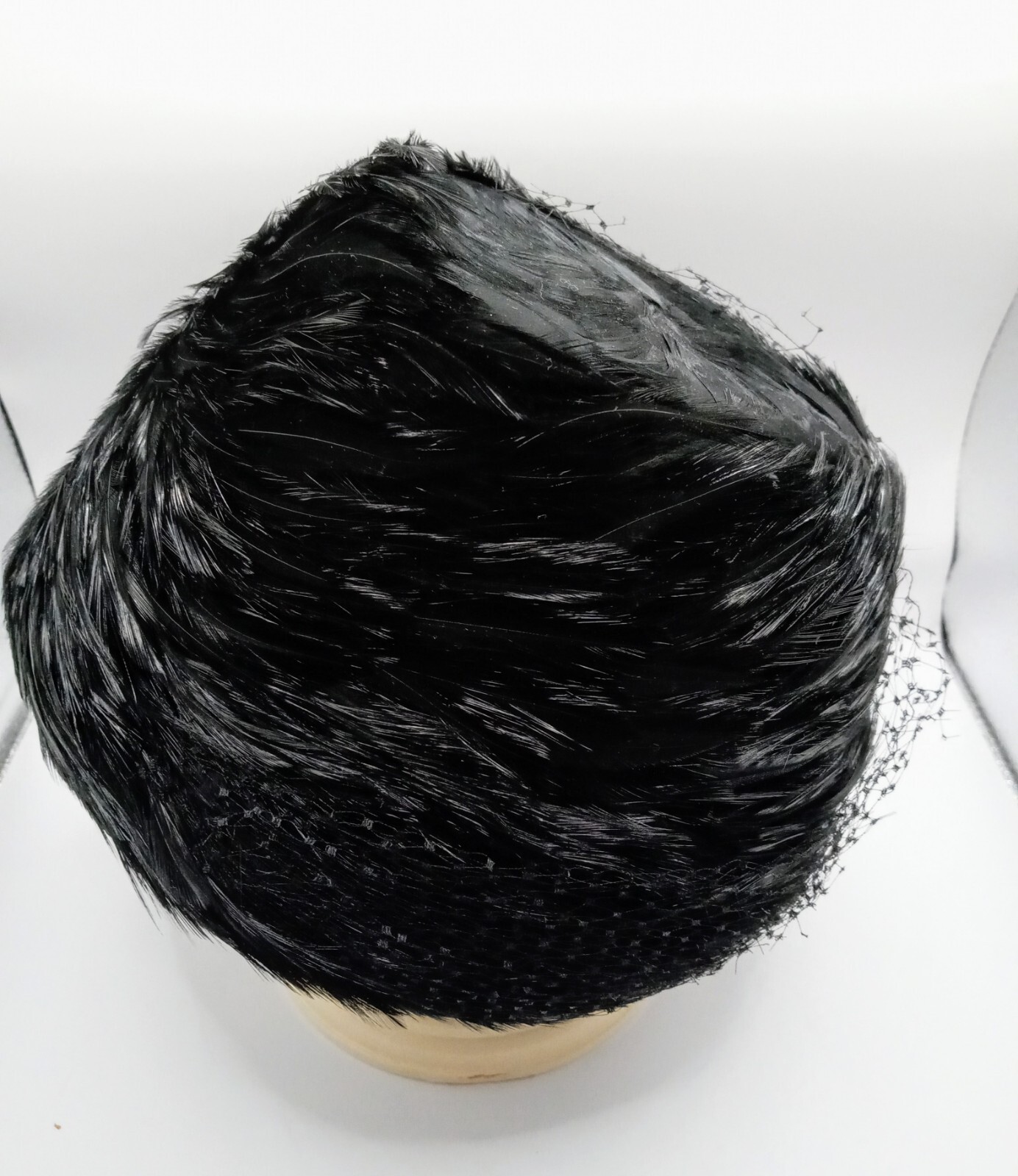 Vintage 1940-1950s All Black Feathers Bloomingdale's… - Gem