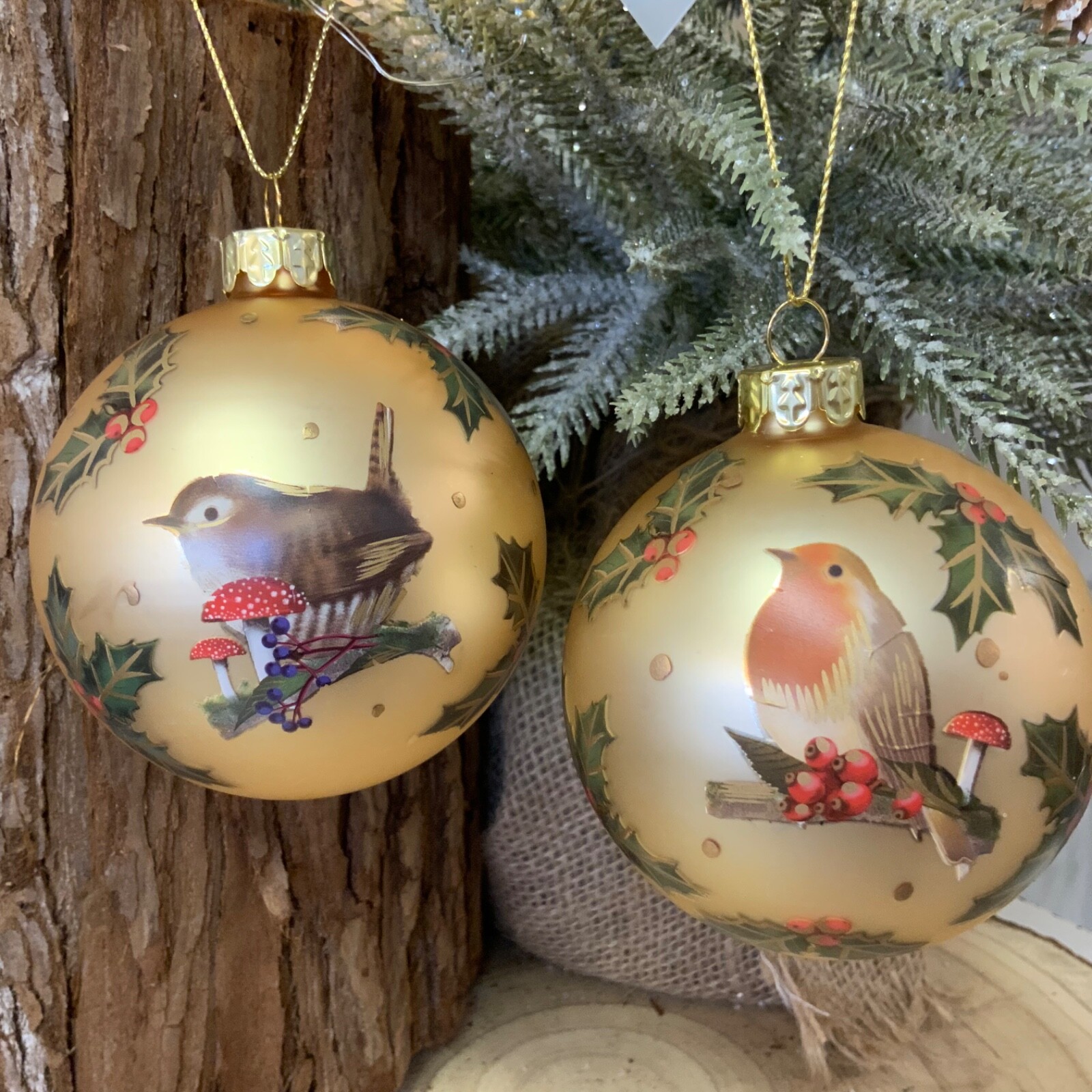 Woodland Wildlife Christmas Tree Bauble Decoration Gisela Graham Birds ...