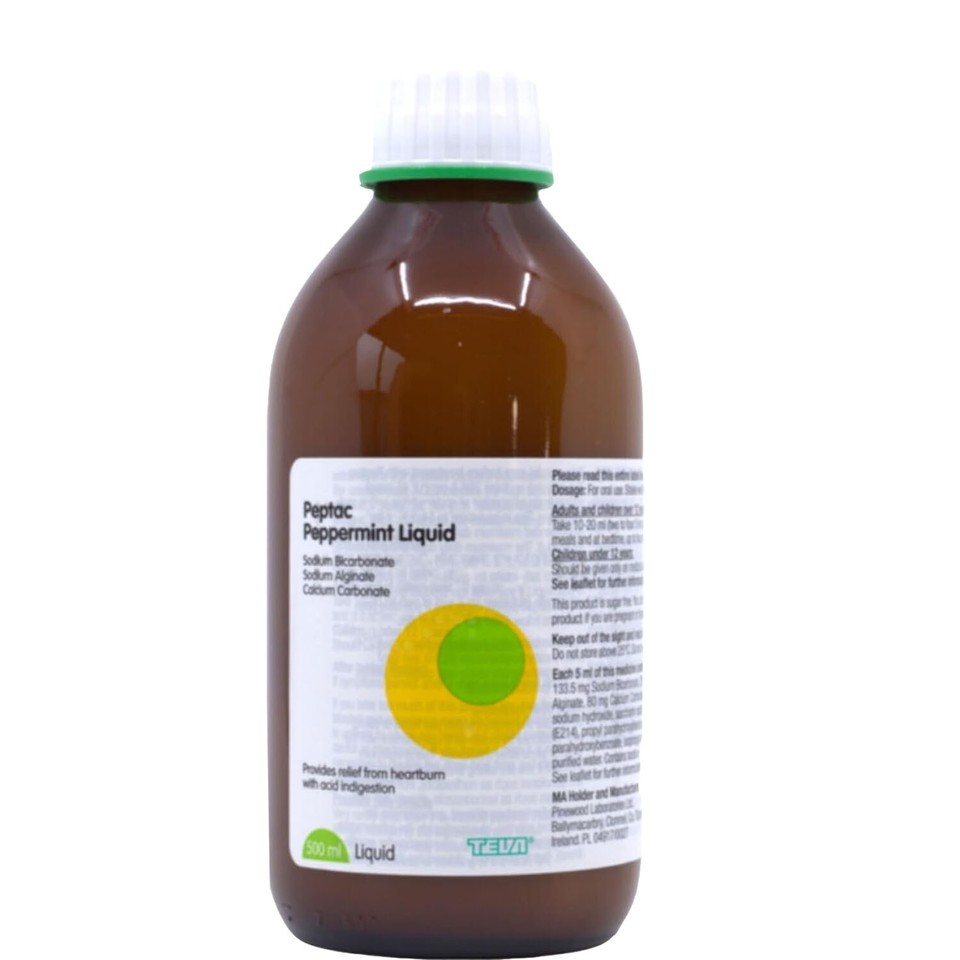 Peptac Peppermint Liquid 500ml | Heartburn Reflux Pack 2 5023497334316 ...