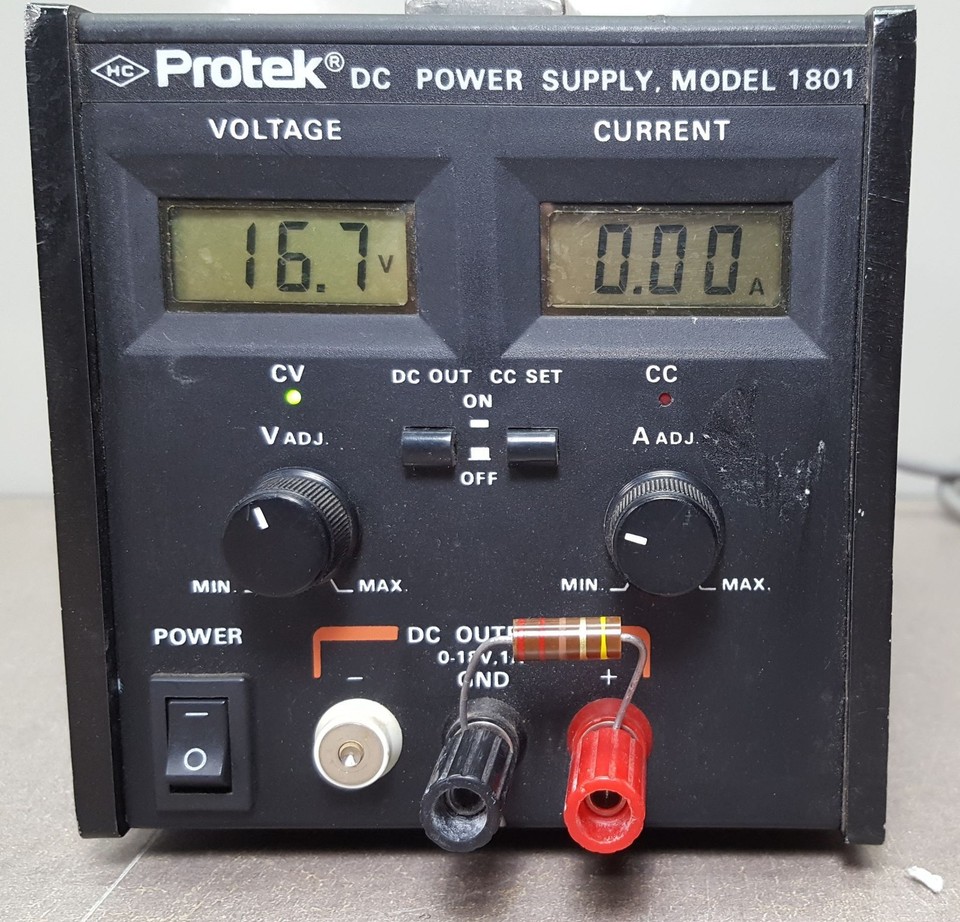 Protek DC Power Supply 0 – 18VDC 1Amp Model 1801 | eBay