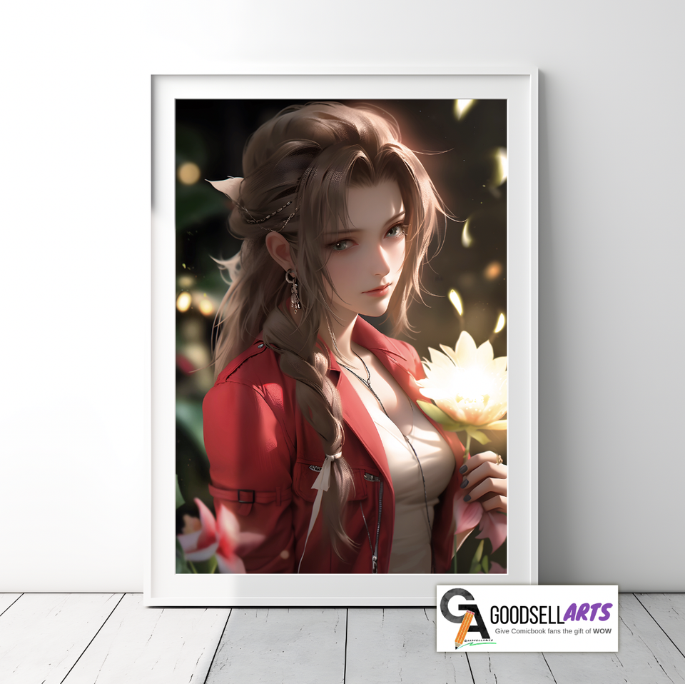 Aerith FF7 Poster | Aerith art print | Final Fantasy poster | Video ...