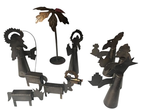 Nativity Set Iron Brutalist Silhouettes From India, Set Of 9 | eBay