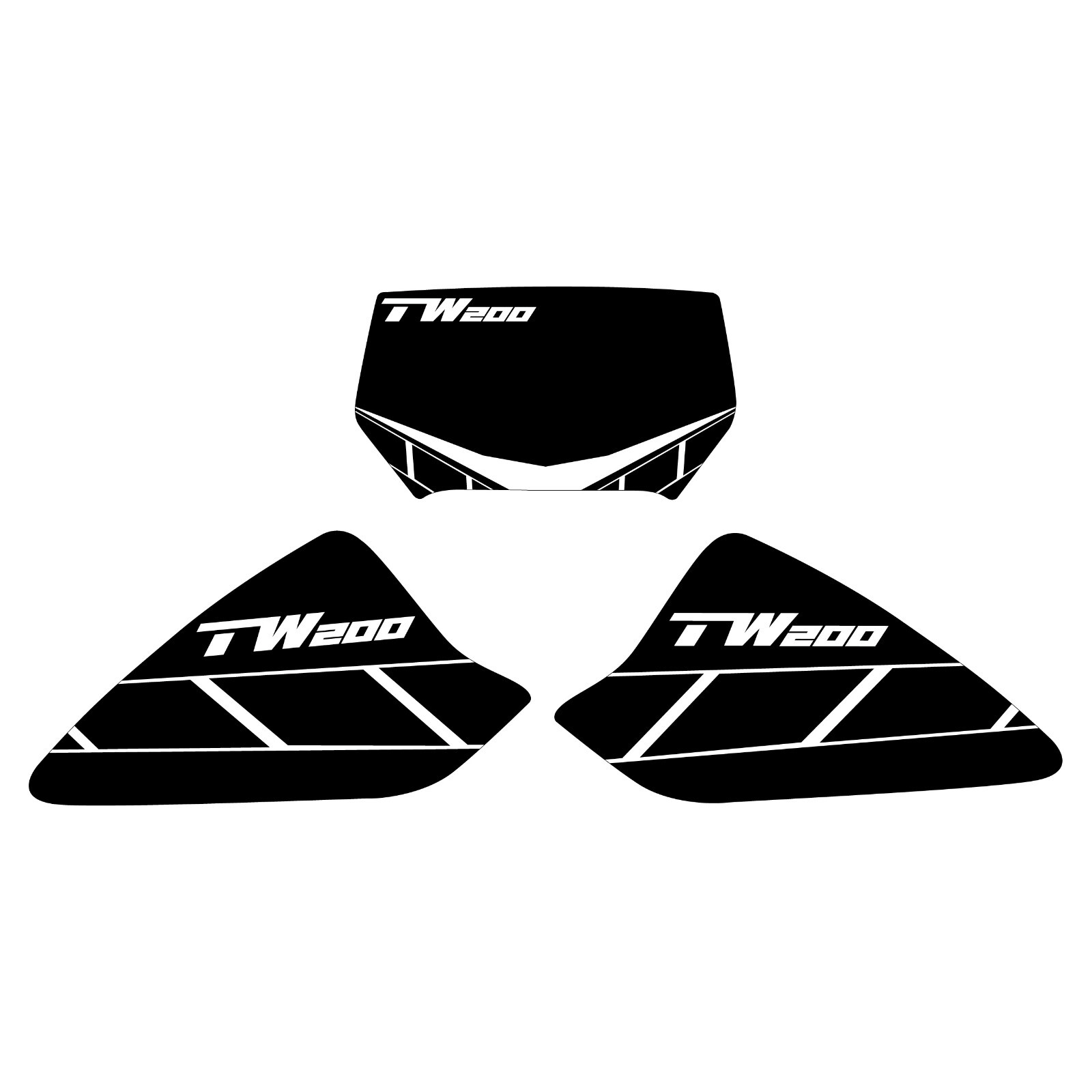 TW200 Shroud Graphics and front plate decal 1987-2023 retro black | eBay