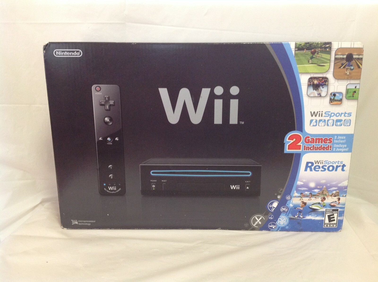 NEW Nintendo Wii w/ Wii Sports + Wii Sports Resort Black Console System ...