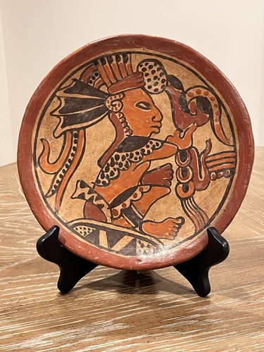 Mayan Aztec Terracotta Clay Hand Painted Mexican Tribal Native Art ...