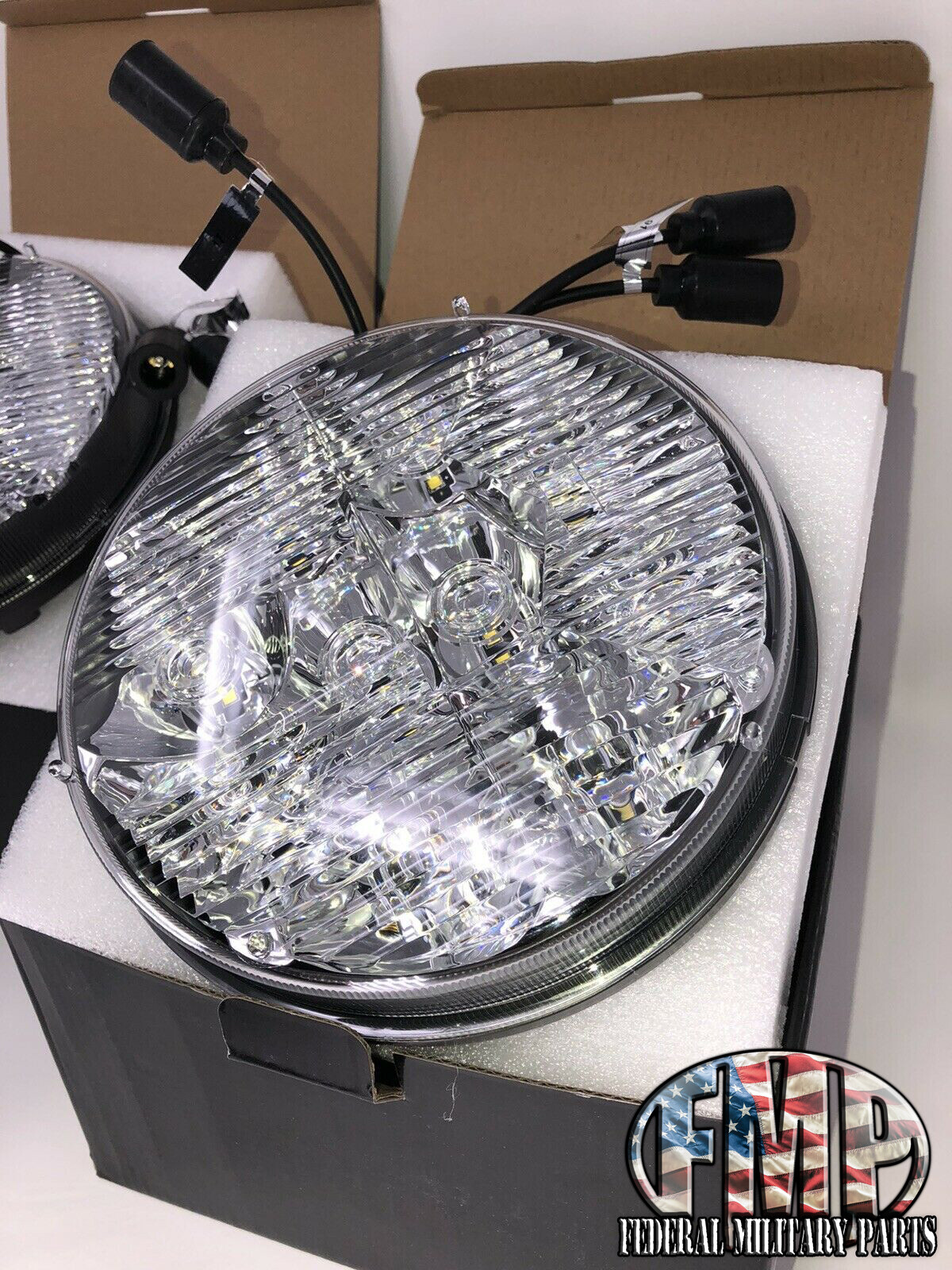 ONE NEW Military LED Headlight 24V Plug&Play fits HUMVEE M998 M1045A2 ...