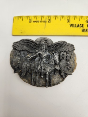 Great Spirit Guides My Path Belt Buckle Buffalo Eagle Vtg 80s Siskiyou ...