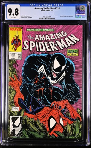 Amazing Spider-Man #316 (1989) CGC 9.8 NM/MT WHITE Direct McFarlane 1st ...