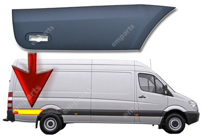 For Mercedes Sprinter LWB Plastic Protective Side Moulding Strip O/S ...