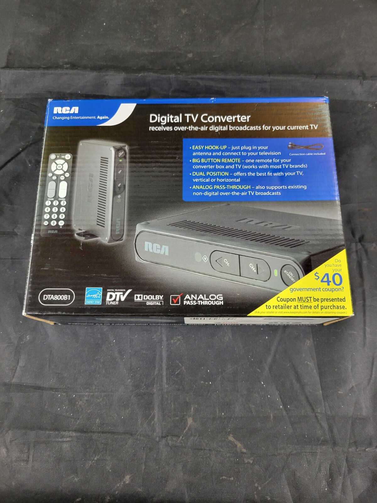 RCA DTA800B1 Digital-to-Analog TV Converter Box/Remote -Open Box ...