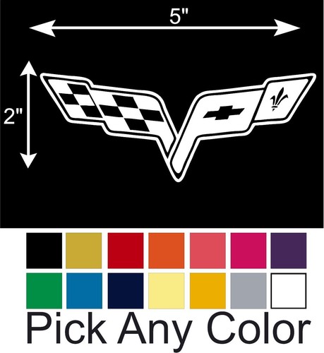 Corvette C6 Flag Emblem Logo Decal vinyl window sticker pick a color | eBay