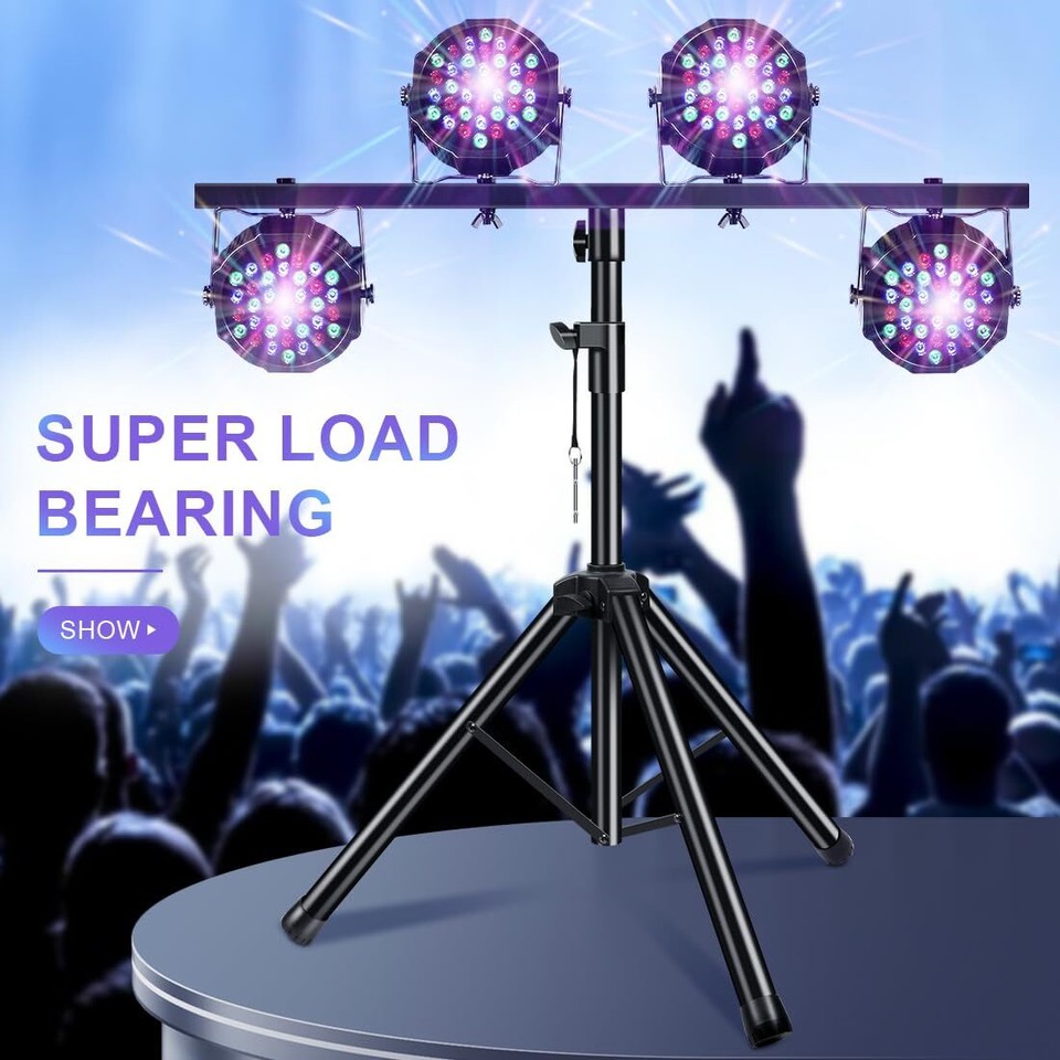 DJ Light Stand Heavy Duty Par Can Tripod T-Bar Stage Lights Stand ...