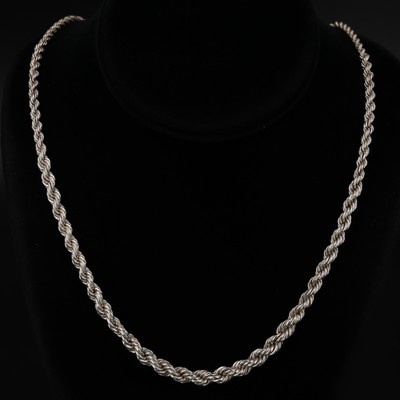 Sterling Silver - Graduated Rope Chain 20" Hook Necklace - 36g | eBay