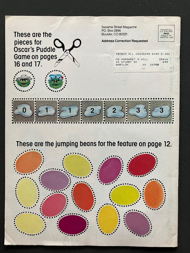 sesame street magazine november 1983 rare alphabet grover vintage Larry ...