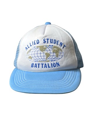 Vintage Trucker Hat Light Blue Allied Student Battalion SnapBack Mesh ...