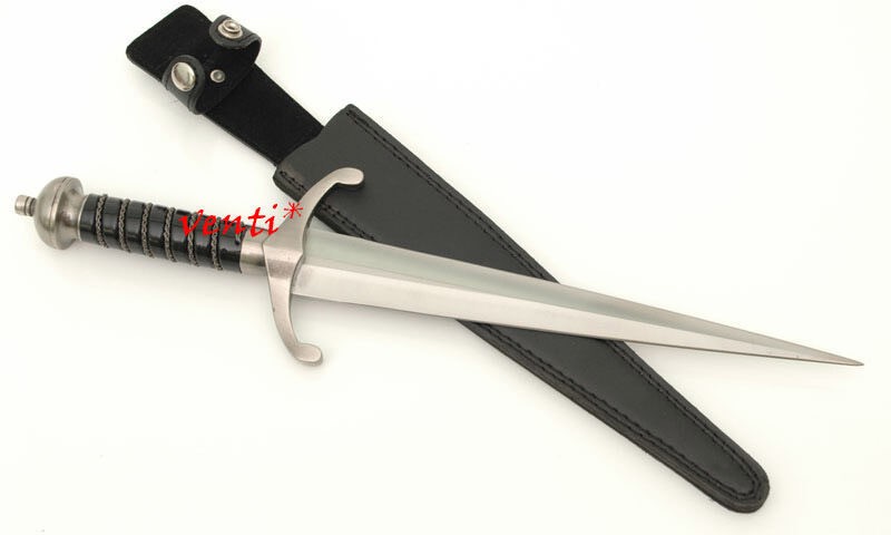 6pc SET 17" V FOR VENDETTA DAGGER KNIFE LEATHER SHEATH Real Knives Not ...
