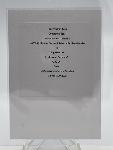 2025 Bowman Chrome Ching-Hsien Ko 1st Auto Blue Refractor /150 Prospect ...