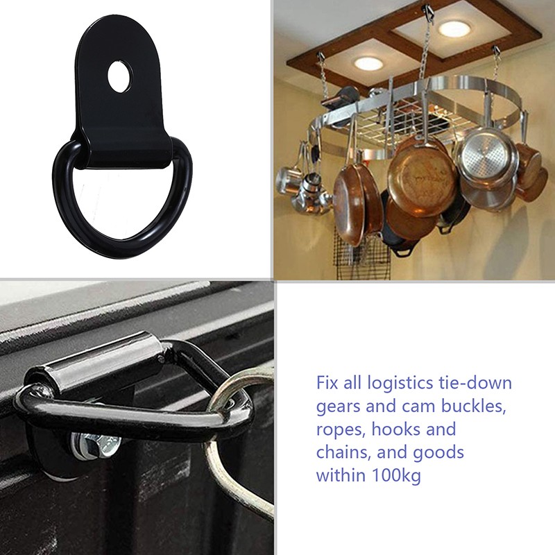 10pcs Stainless Steel D Shape Pull Hook Tie Down Anchors Ring Iron ...
