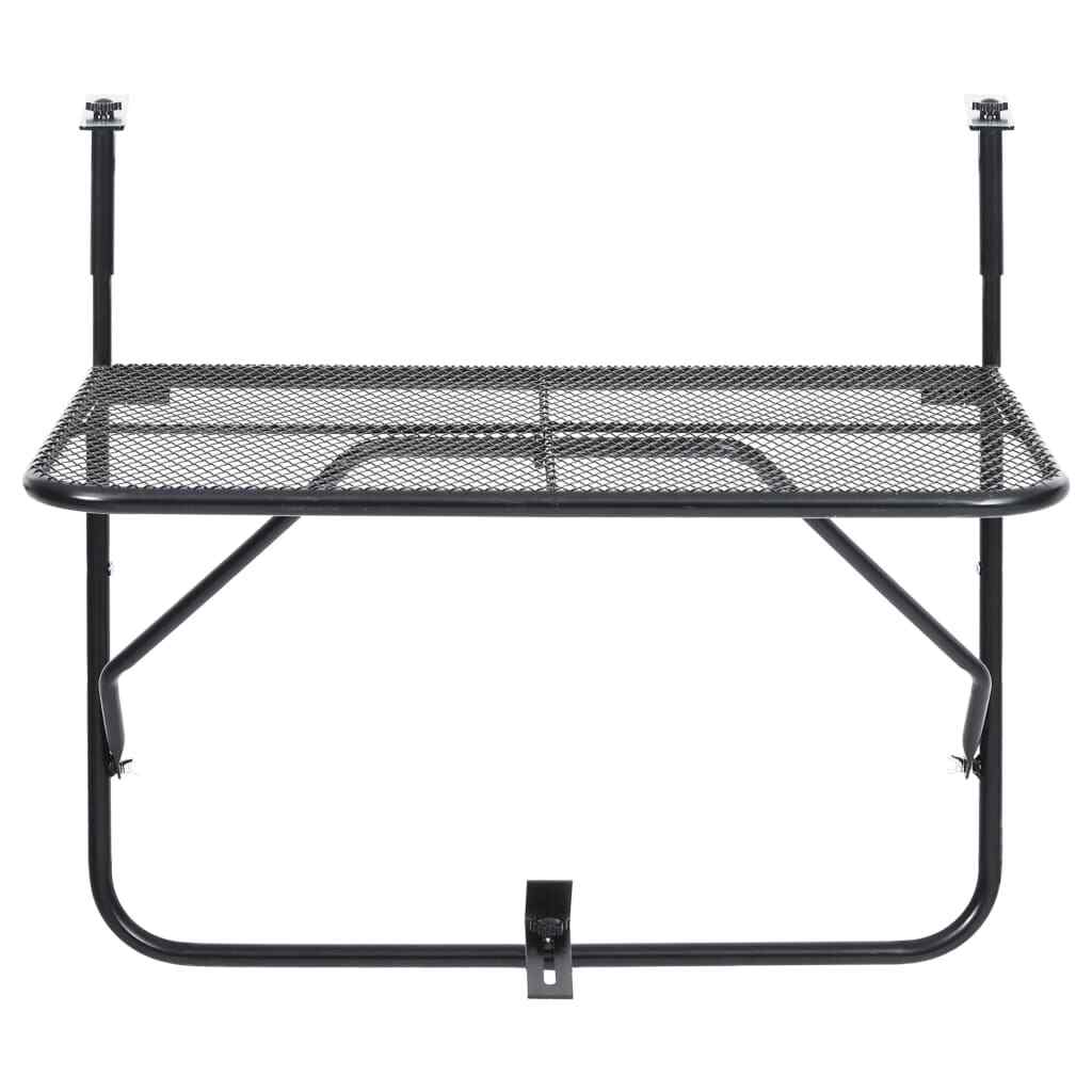 Foldable Balcony Table in Black Steel, Weather-Resistant, Industrial ...