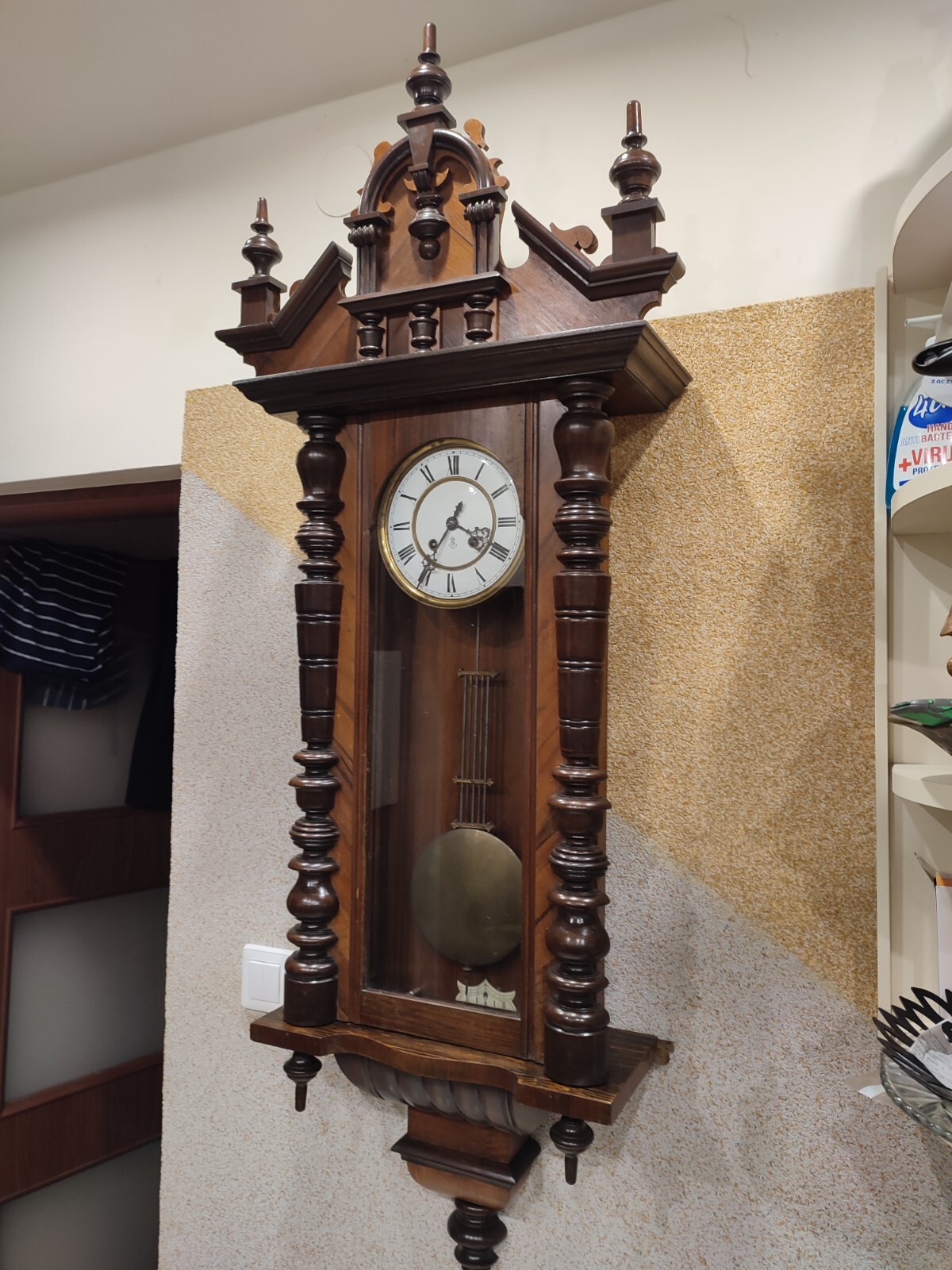 Gustav Becker spring driven wall clock at 1910 | eBay