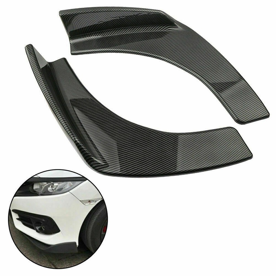 2x Car Front Deflector Spoiler Splitter Diffuser Bumper Canard Lip Body ...