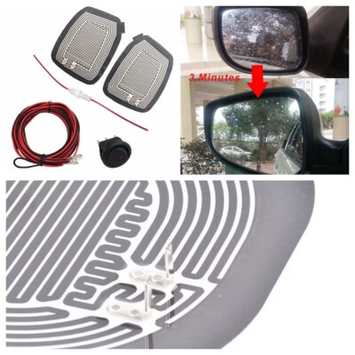 2PCS Glass Heating Demister Pads Car Side Mirror Heater Defogger WITH ...