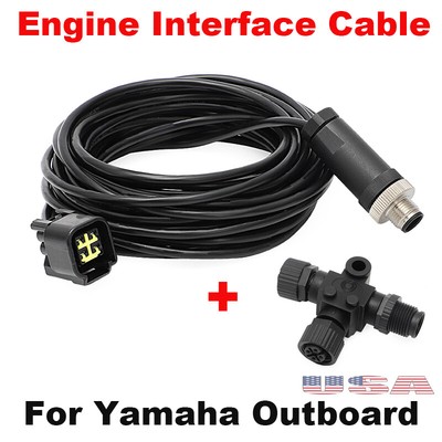 Engine Interface Cable + "T" Connector For Yamaha Outboard F50 Z150 ...