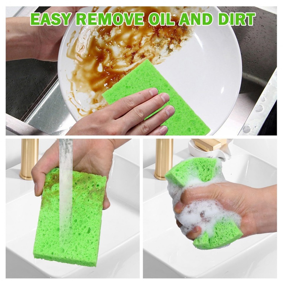 24 Pack Kitchen Sponges Compressed Sponges for Cleaning Reusable Dish ...